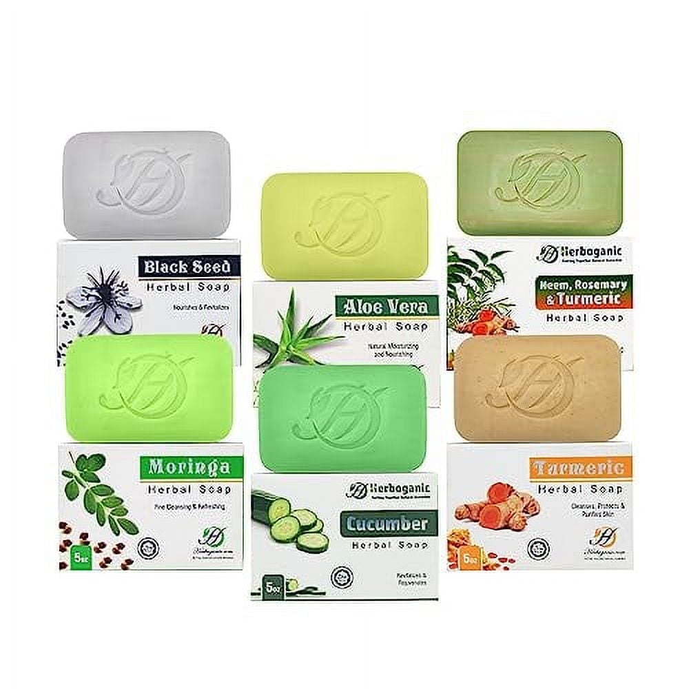 Herboganic herbal soap bars differnt scents and packs (Variety Bundle ...