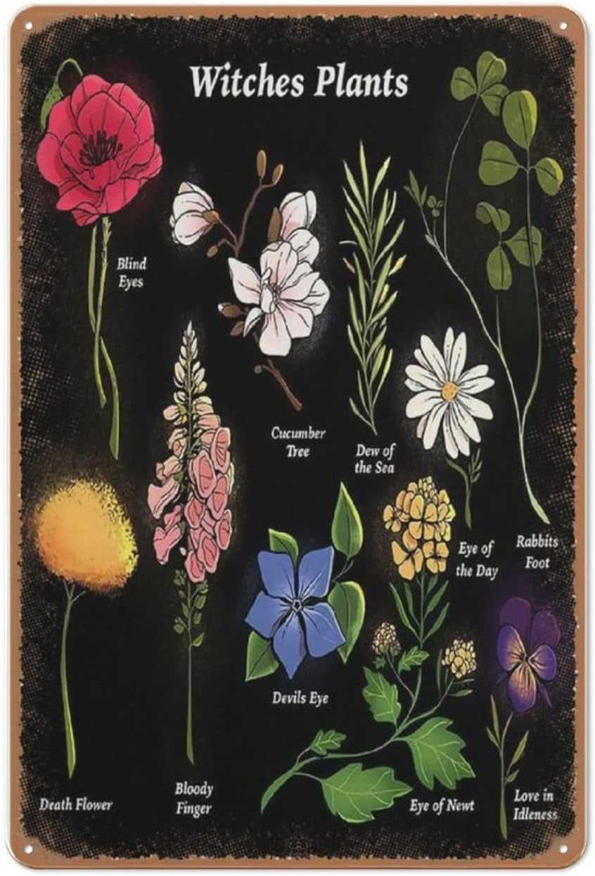 Herbology Poster, Plant Magic Poster, Witch Plant Poster, Home Decor Wall Art, Vertical Poster ...