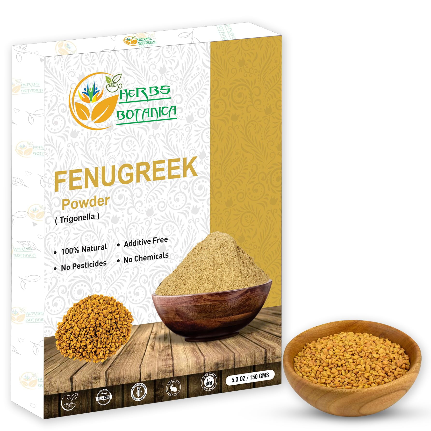 Herbs Botanica Fenugreek Powder MZF22 100% Pure & Natural Methi for ...