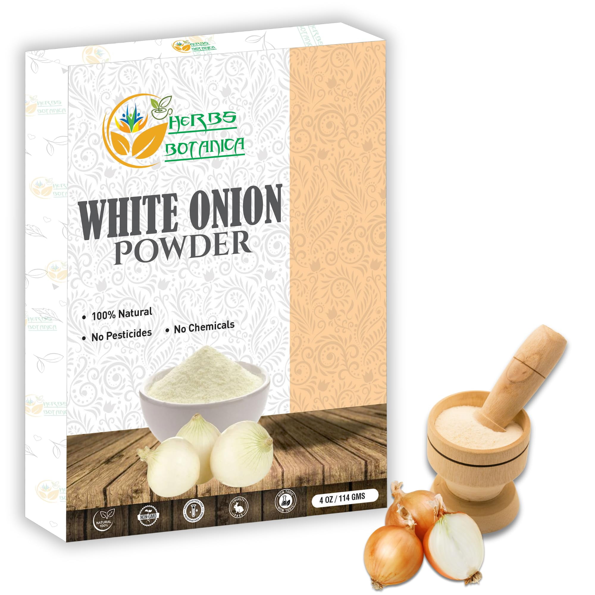 Herbs Botanica Onion Powder SAF21 100% Pure & Natural Granulated Onion Seasoning for Cooking ...