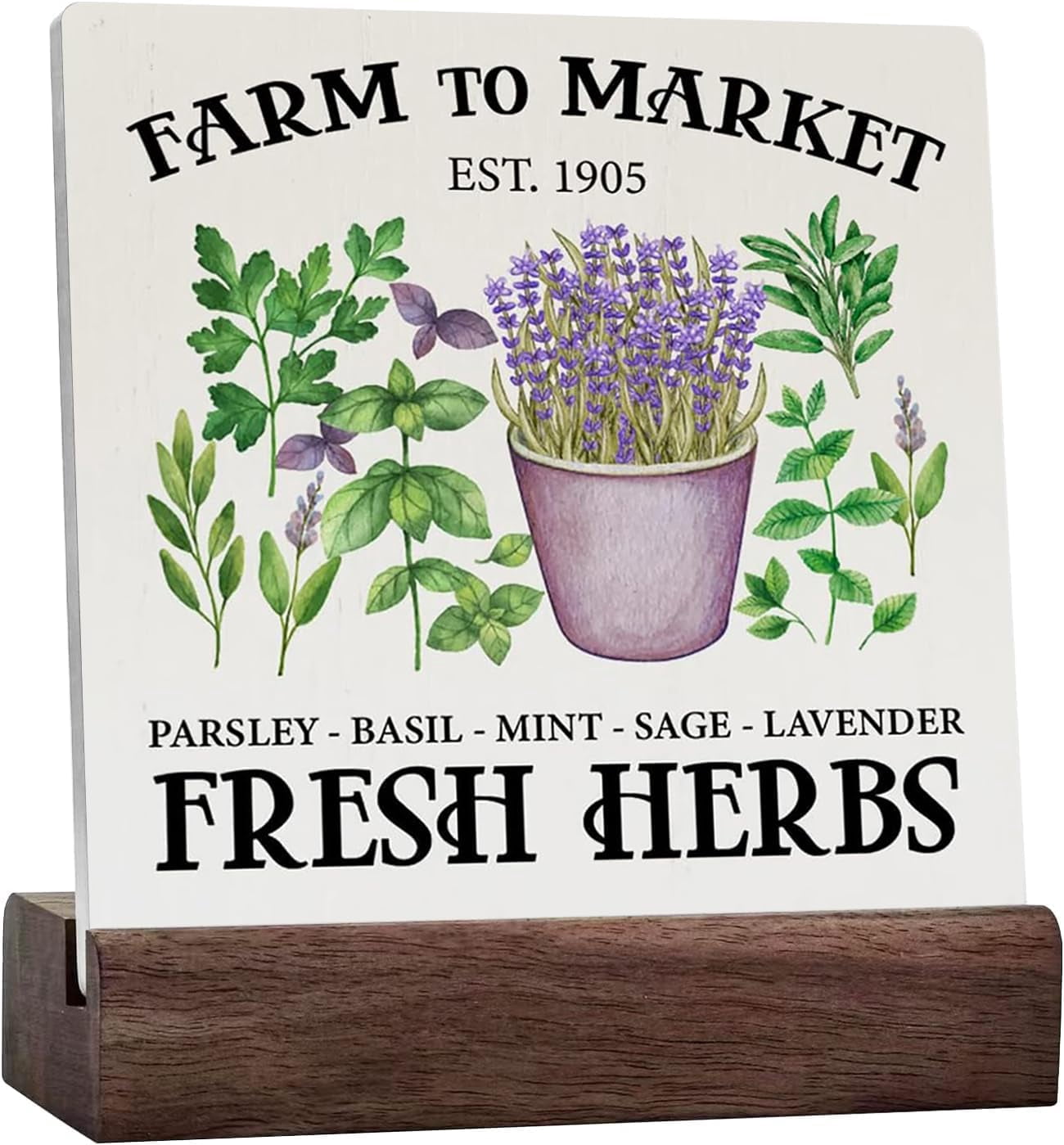 Herbs Ceramic Table Sign Rustic Watercolors Fresh Herbs Ceramic Table ...