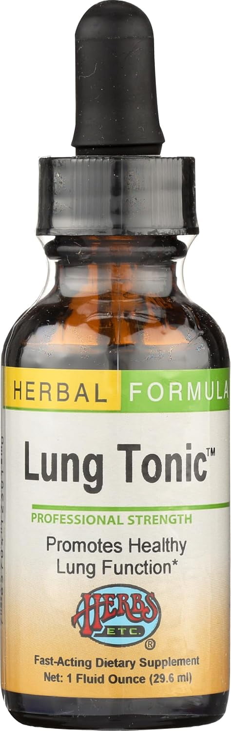 Herbs Etc. Lung Tonic, Herbal Mullein Health Support Supplement, Liquid ...