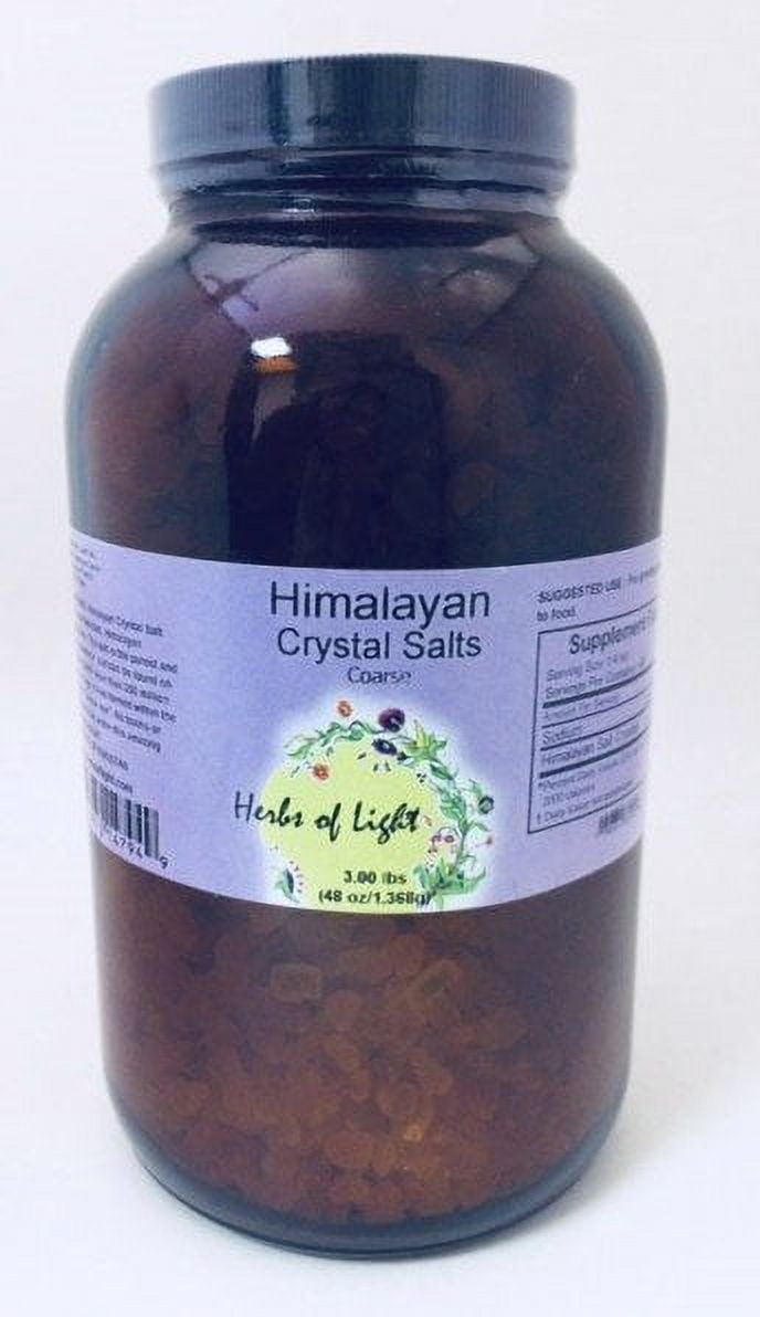Herbs of Light Himalayan Crystal Salts-Amber Jar Coarse 3 lbs Coarse ...