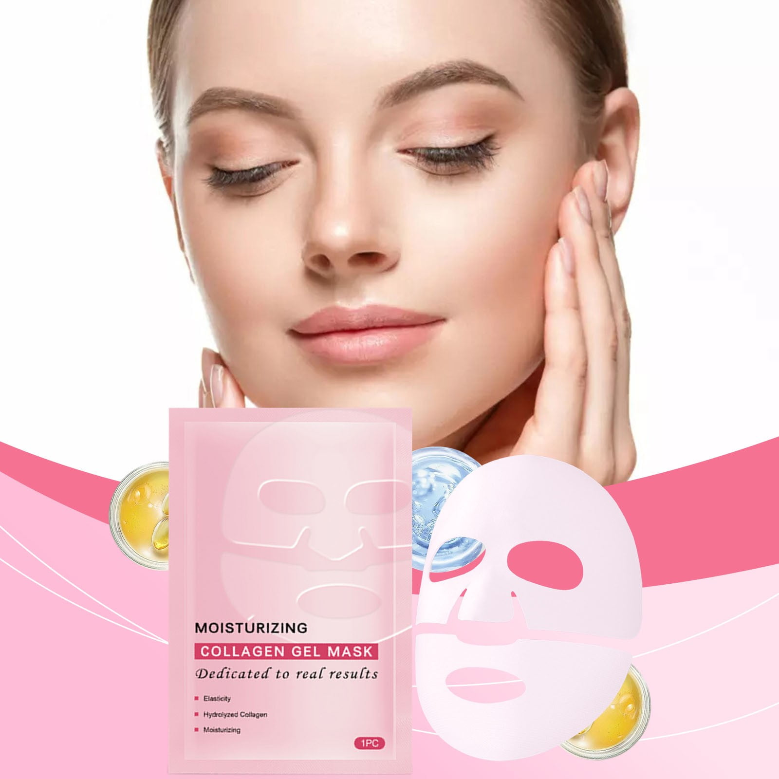 Herbzj Collagen Lifting Gel Mask 5 pcs, Korean Face Lifting Deep ...