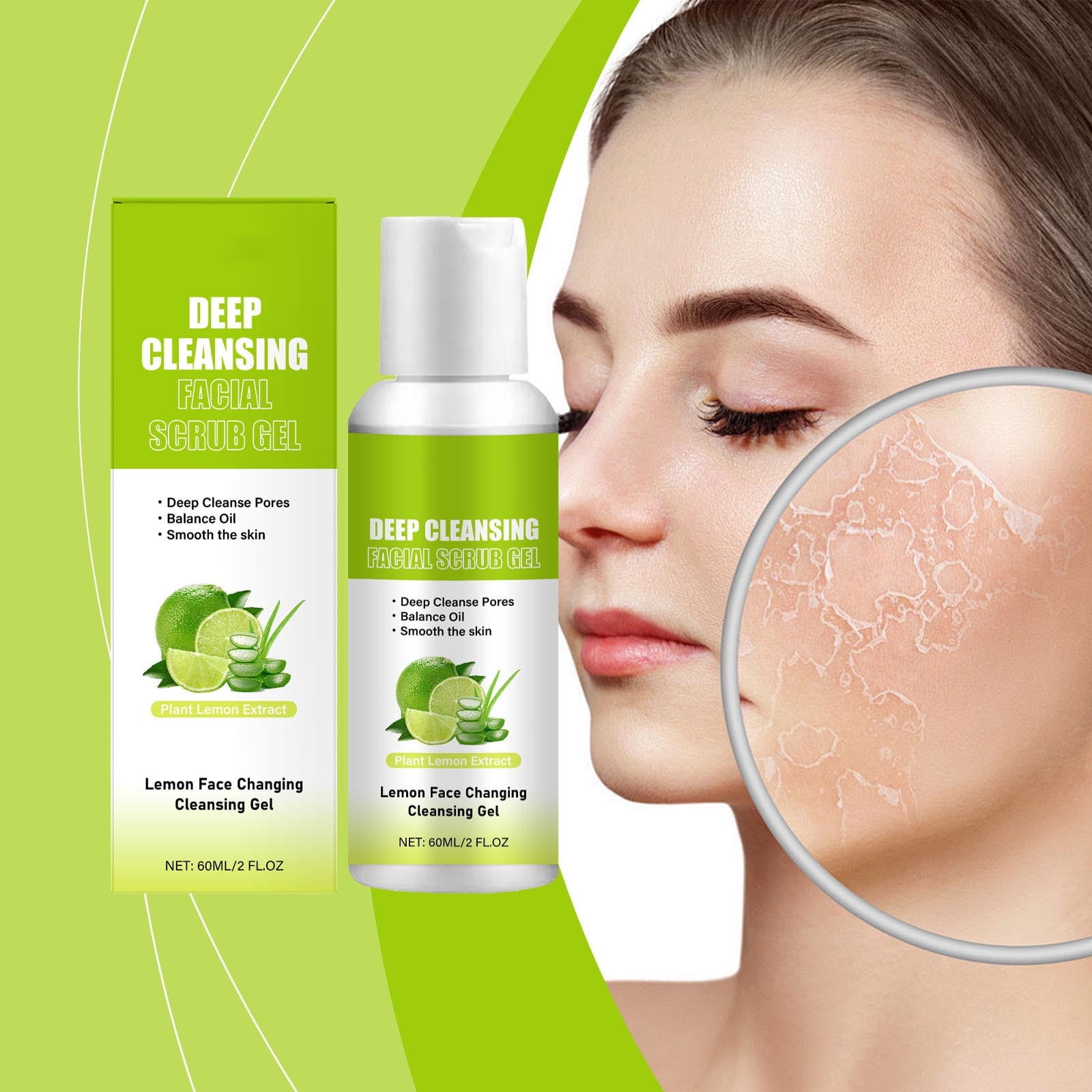 Herbzj Lemon Exfoliating Gel,Peeling Gel Face Exfoliator,Removes Dead ...