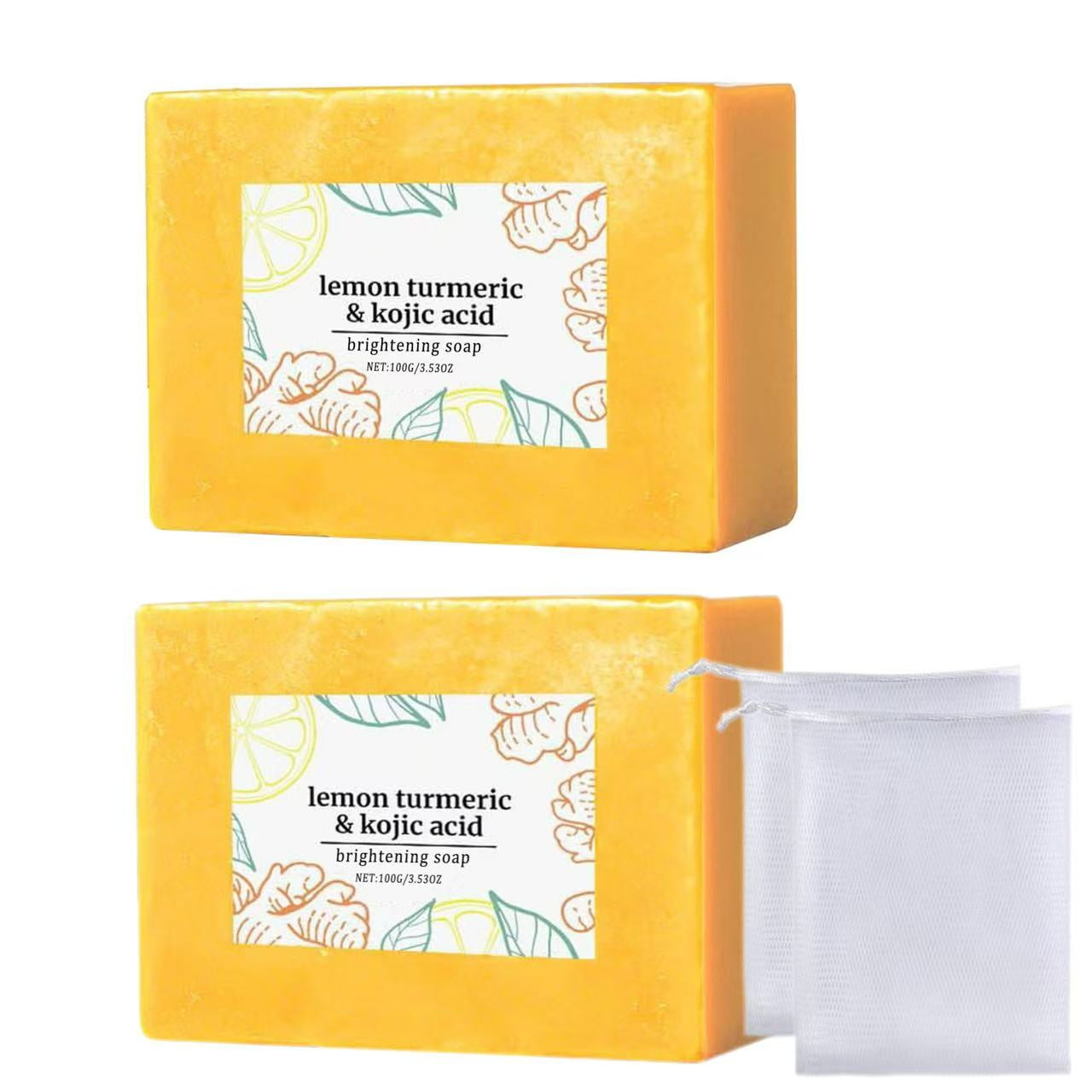 Herbzj Turmeric Kojic Lemon Soap 3.5OZ/100g Turmeric Soap Bars Face ...