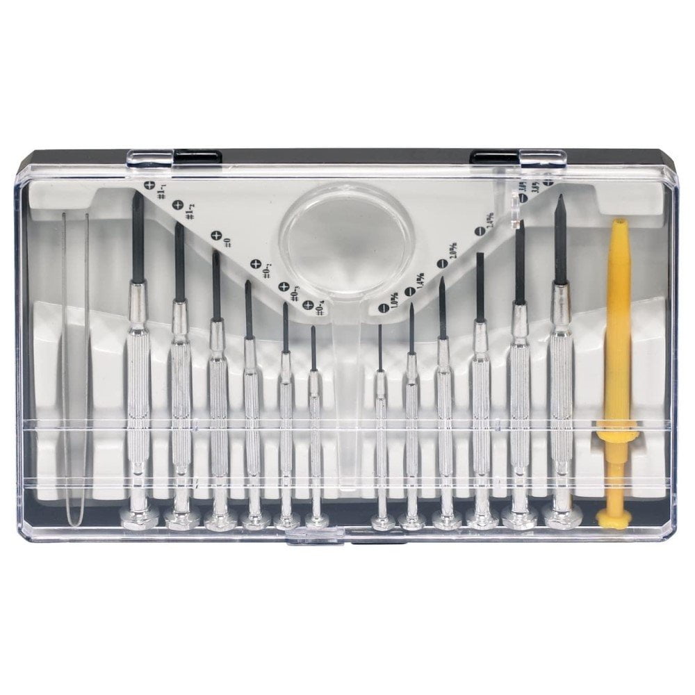 Herco Repair Tool Kit Mini Screwdriver Magnifying Glass Plastic Carry ...