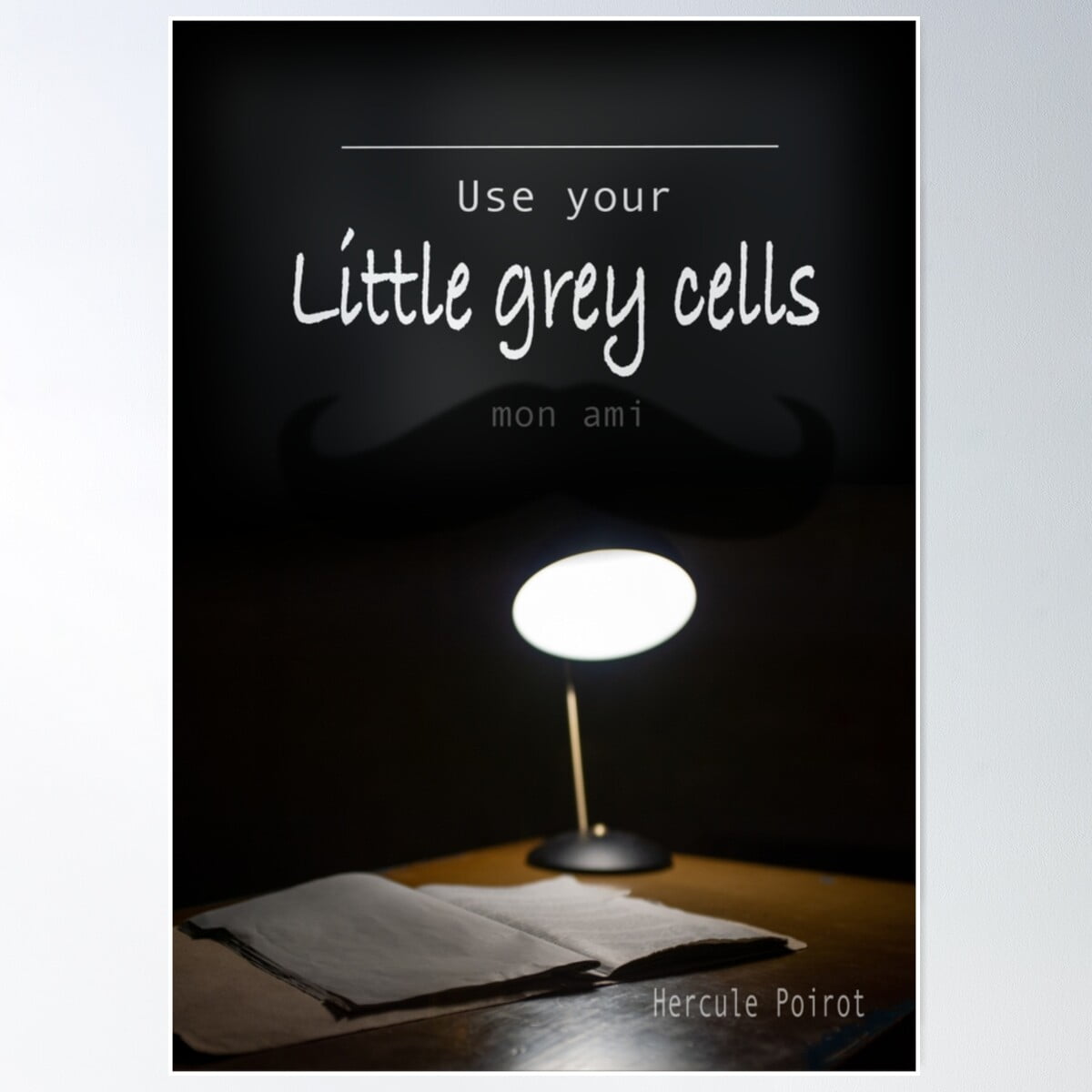 Hercule Poirot- Use Your Little Grey Cells Poster Wall Art, Modern Wall Decor For Living Room ...