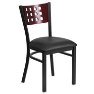 BizChair Commercial Dining Chair with 500 LB. Capacity Black Steel ...