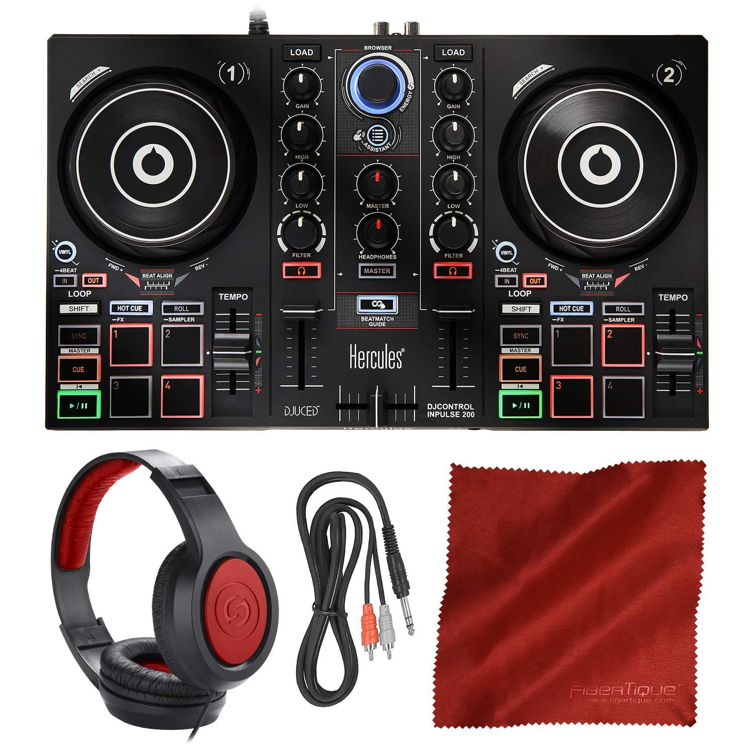 Hercules DJControl Inpulse 200 Starter Kit: Compact DJ Controller ...