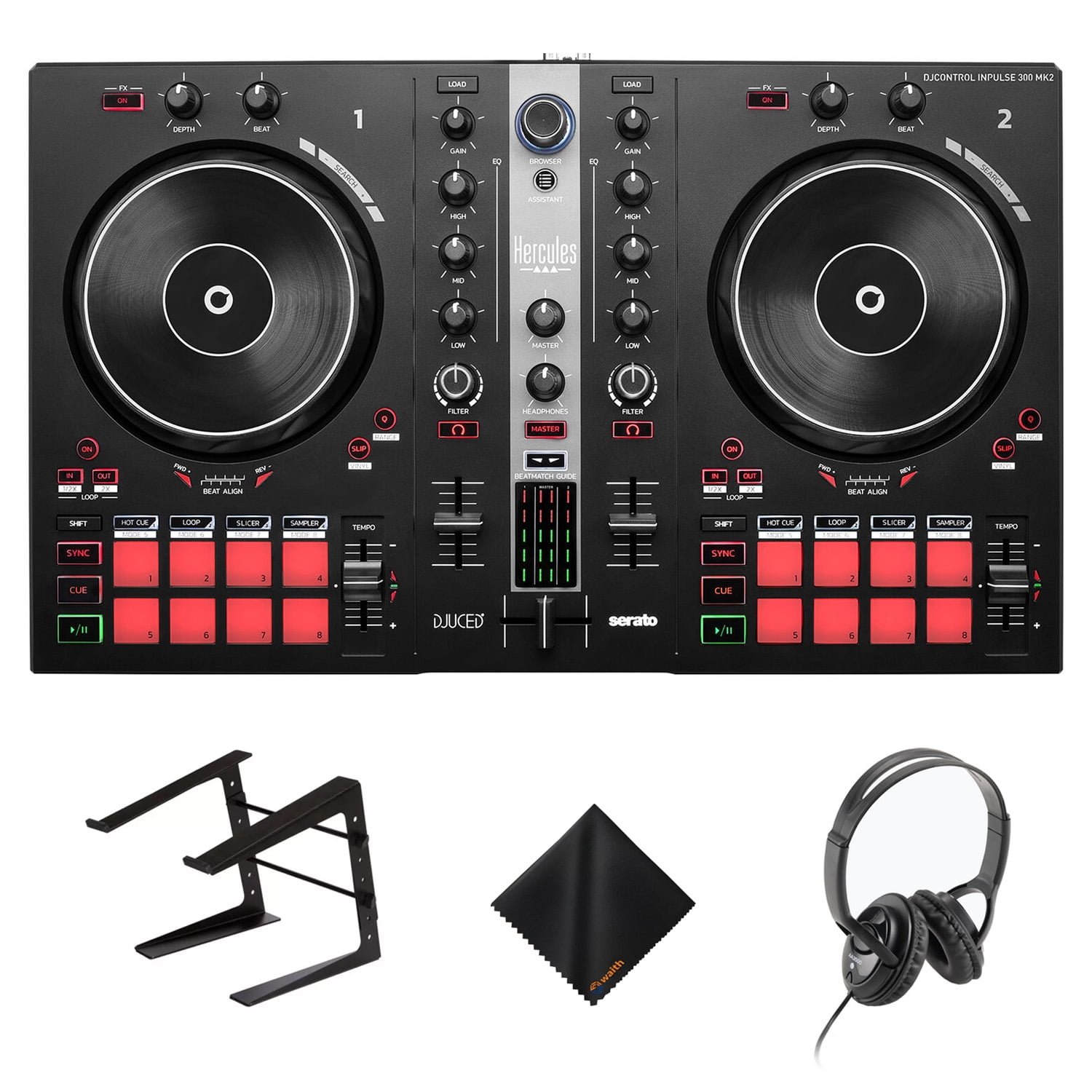 Hercules DJControl Inpulse 300-2-Deck DJ Controller+Headphones+Laptop ...