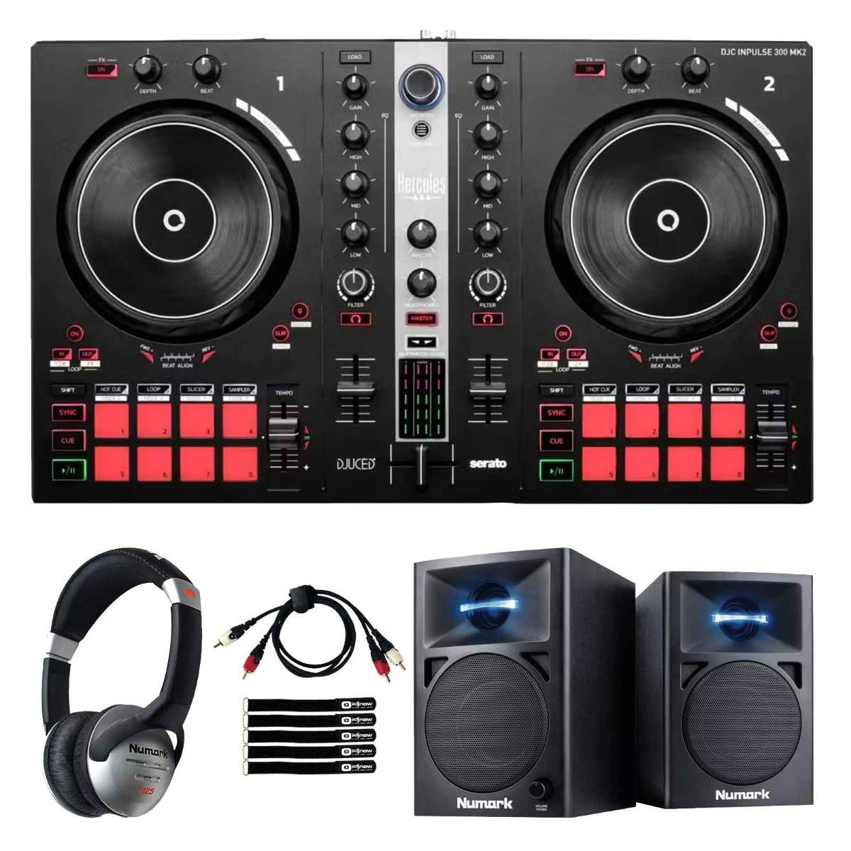 Hercules DJControl Inpulse 300 MK2 DJ Controller with DJ Monitors ...