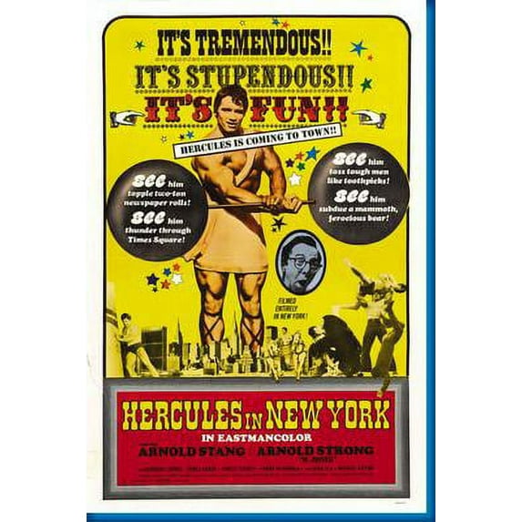 Hercules In New York Movie Poster Art Poster 24x36 Unframed, Age ...