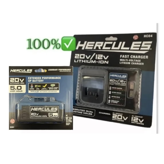 Hercules Kit 20V/12V Lithium-Ion Fast Battery Charging and Hercules 20V ...