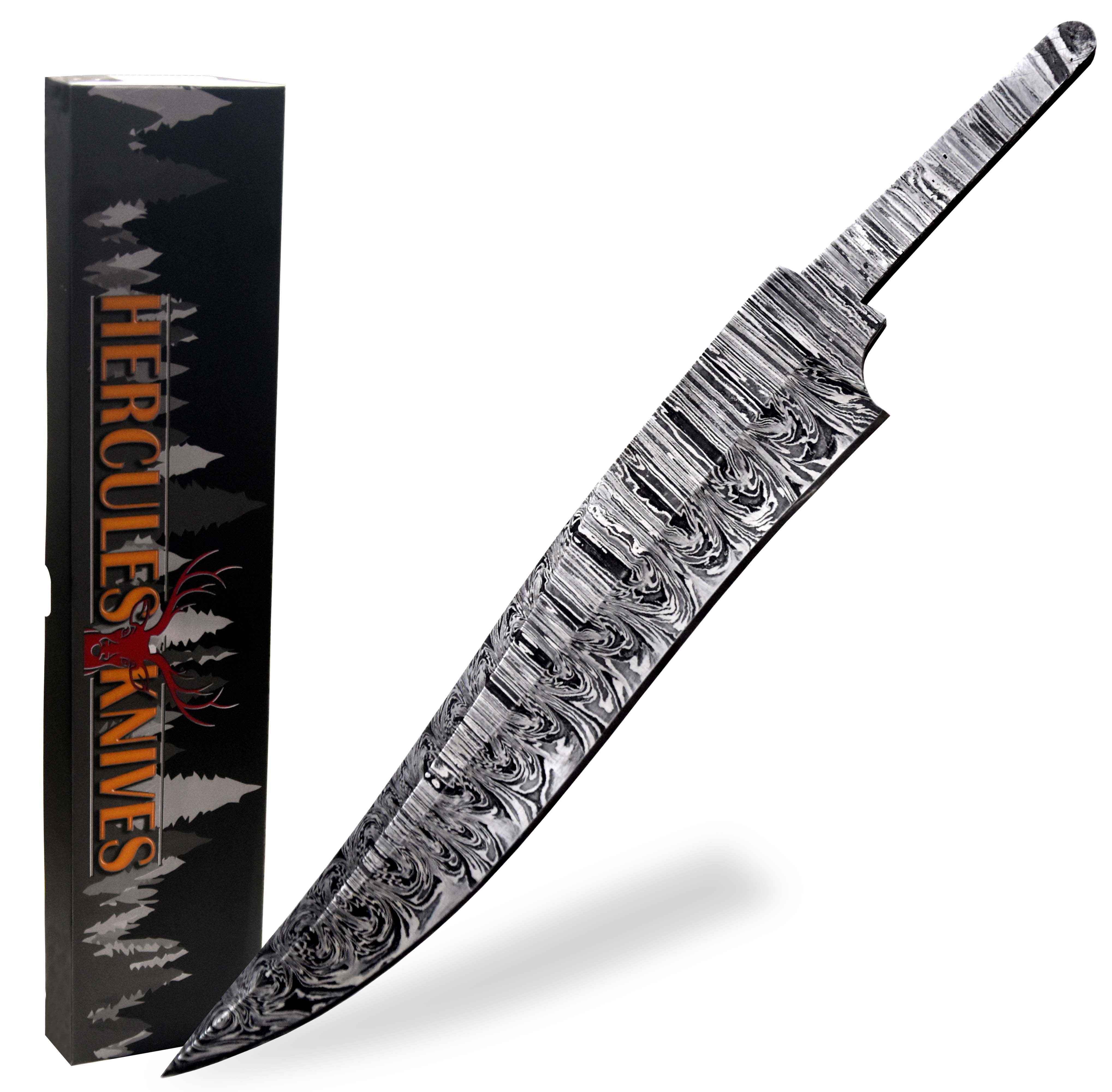 Hercules Knives Custom Hand Forged Damascus Steel Blank Blade Hunting ...