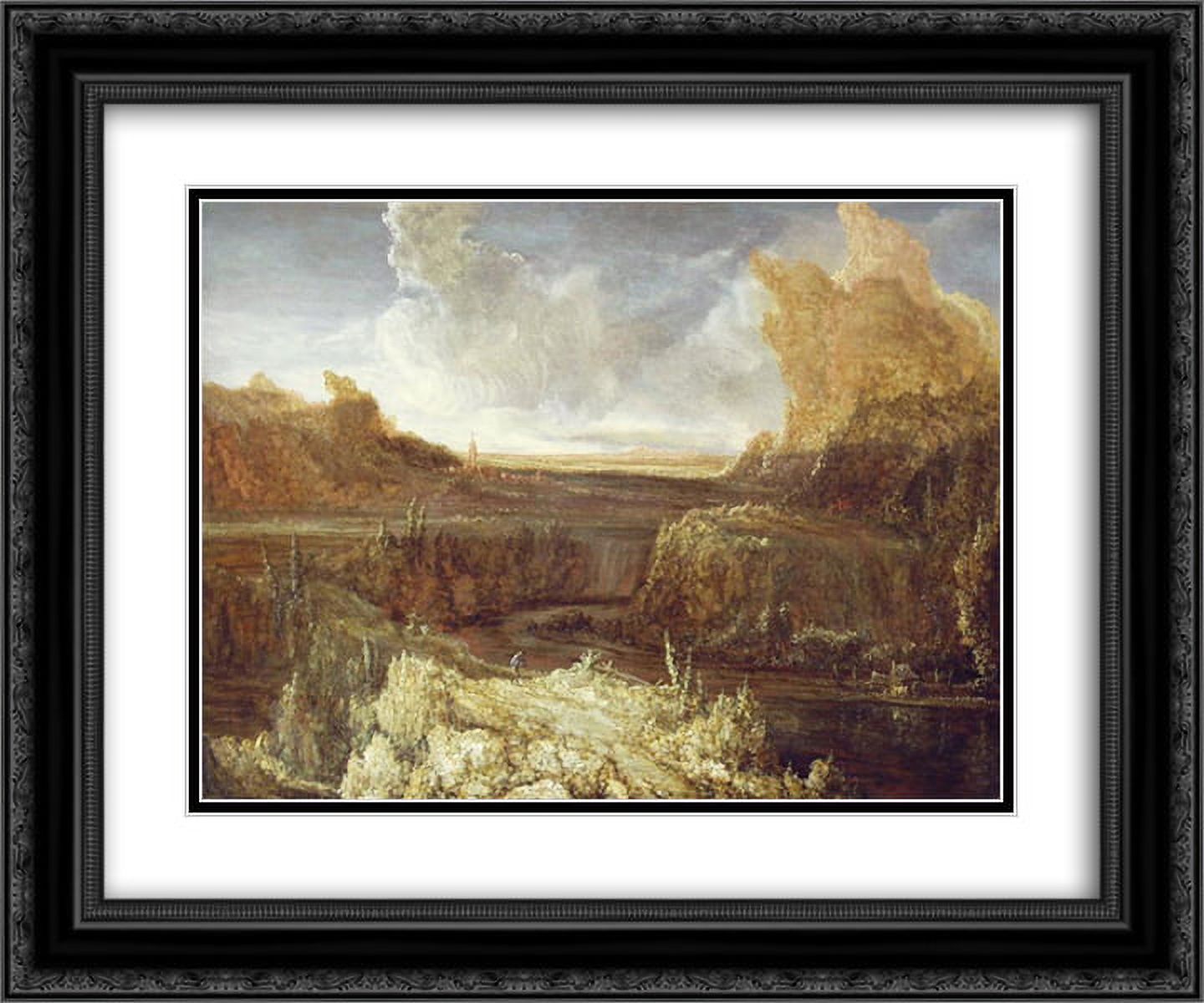Hercules Seghers 2x Matted 24x20 Black Ornate Framed Art Print ...