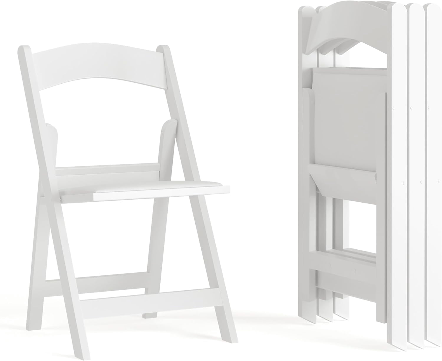 Hercules Series Folding Chair - White Resin - Set of 4 800LB Weight ...