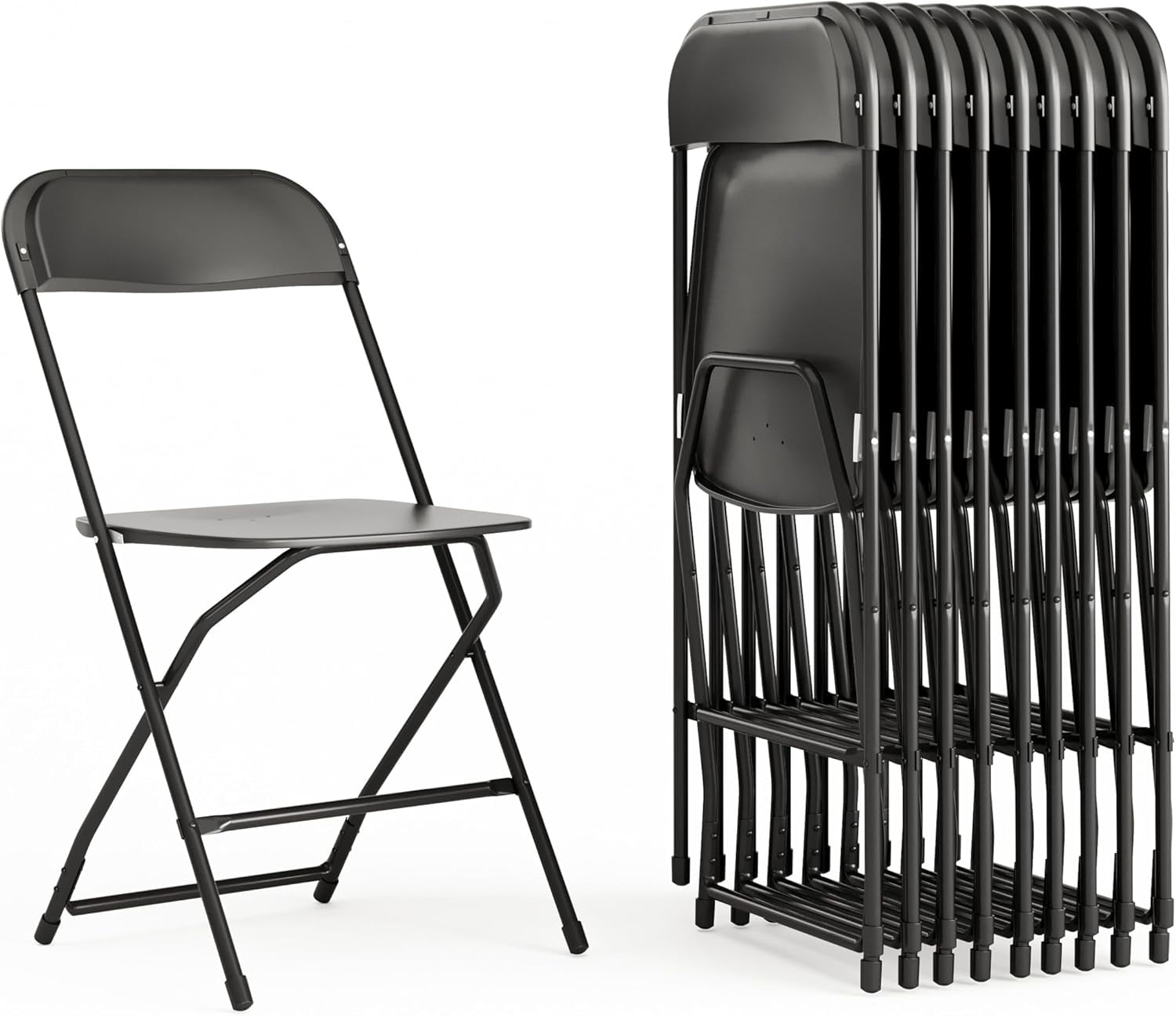 Hercules Set of 10 Indoor/Outdoor Heavy-Duty Plastic Folding Chairs ...