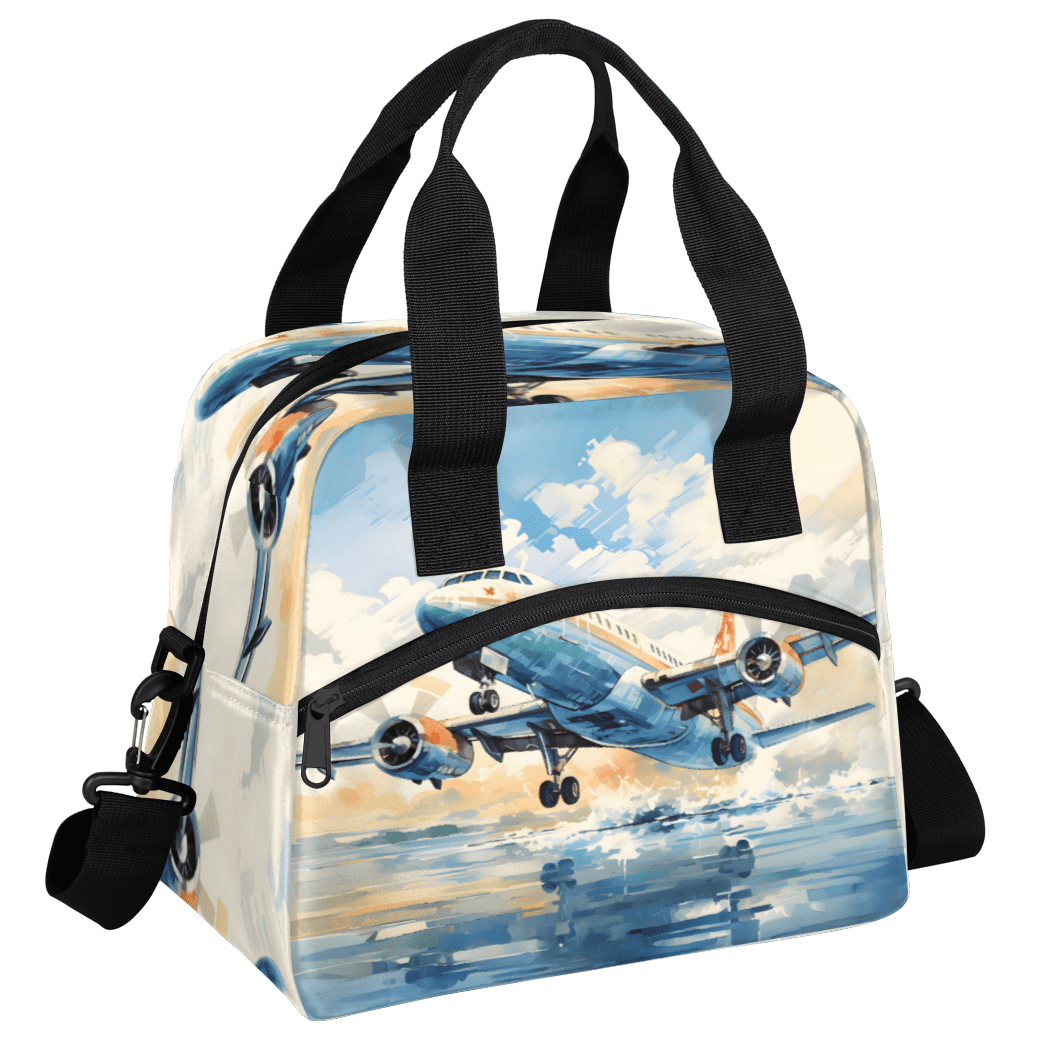 Herdesigns Airplane Retro Insulated Lunch Bag for Women Men Adults ...