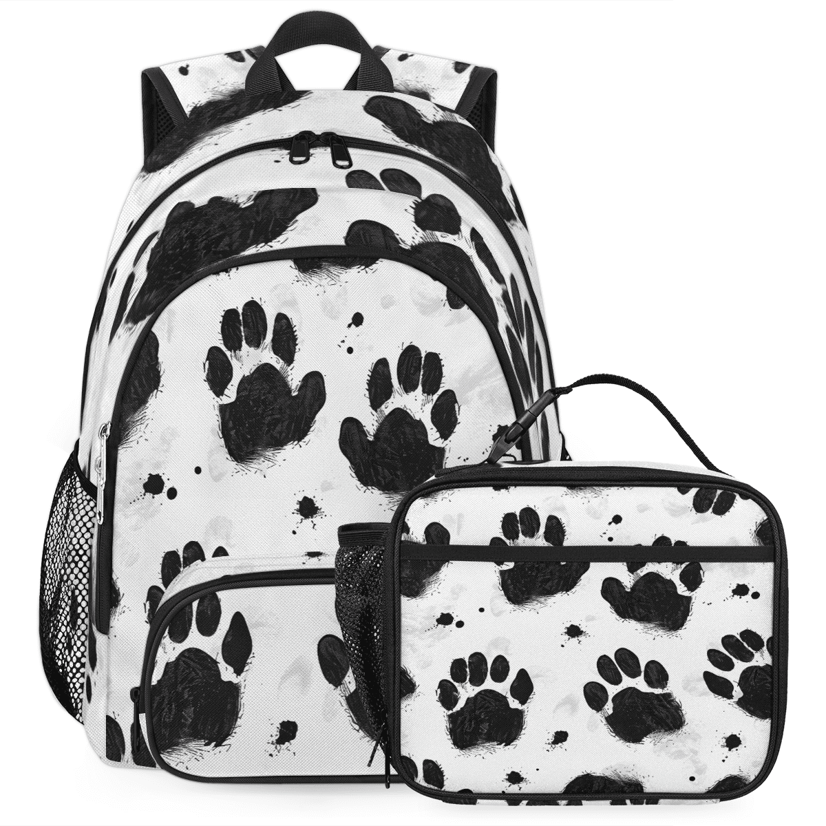 Herdesigns Animal Paw Prints Backpack with Lunch Box Dog Paw ...