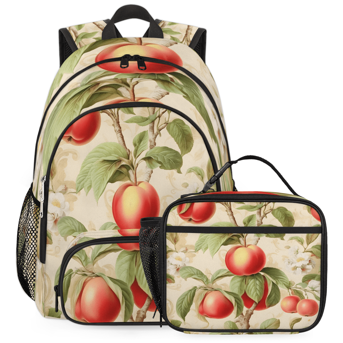 Herdesigns Apples Fruits Backpack with Lunch Box Apples Leaves ...