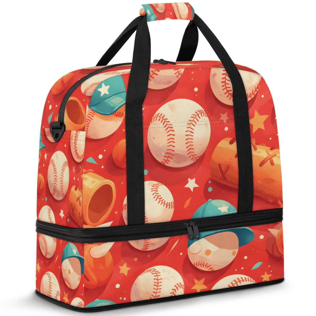 Herdesigns Baseball Foldable Travel Duffel Bag for Women Men, Sports ...