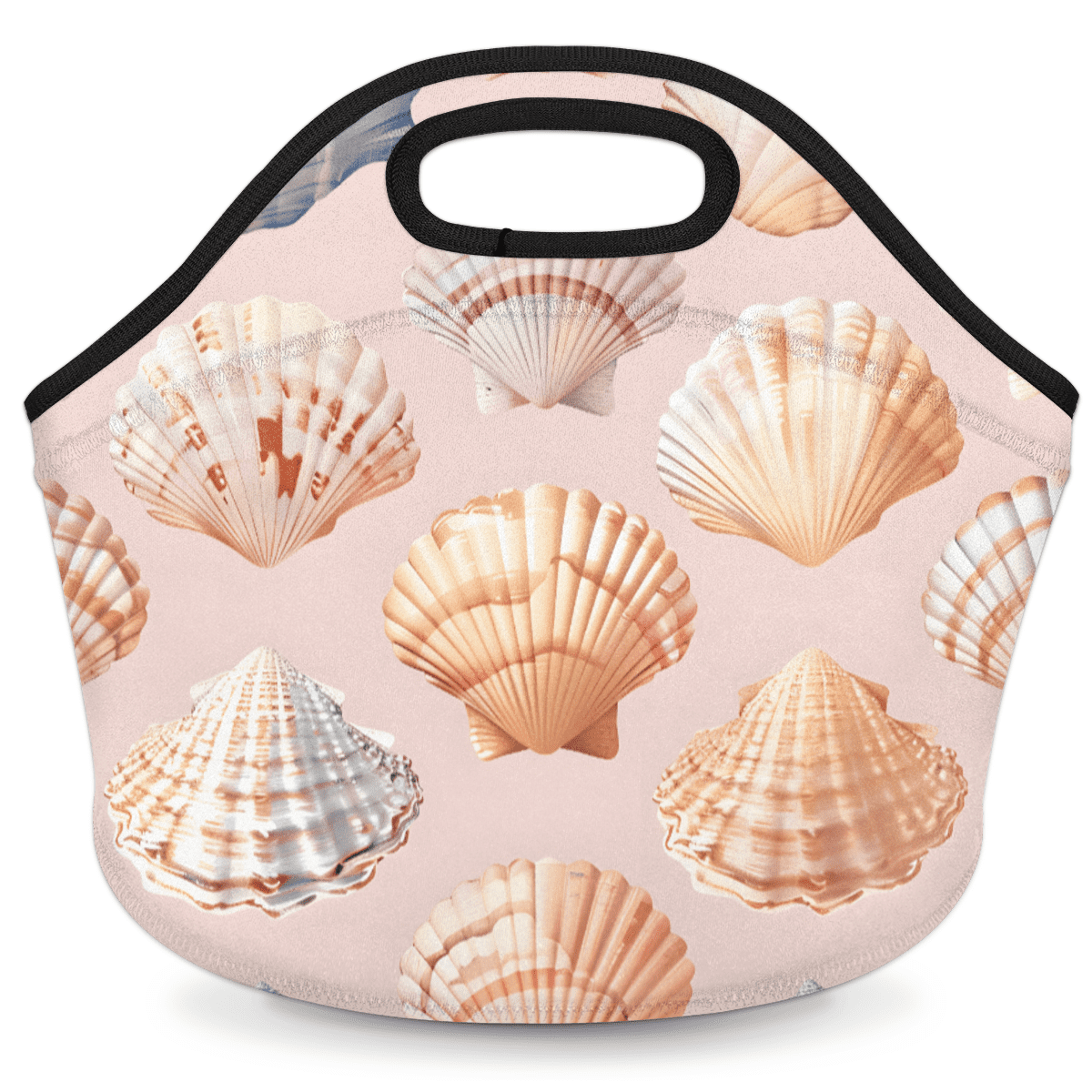Herdesigns Beach Shell Neoprene Lunch Bag, Coastal Coral Insulated ...
