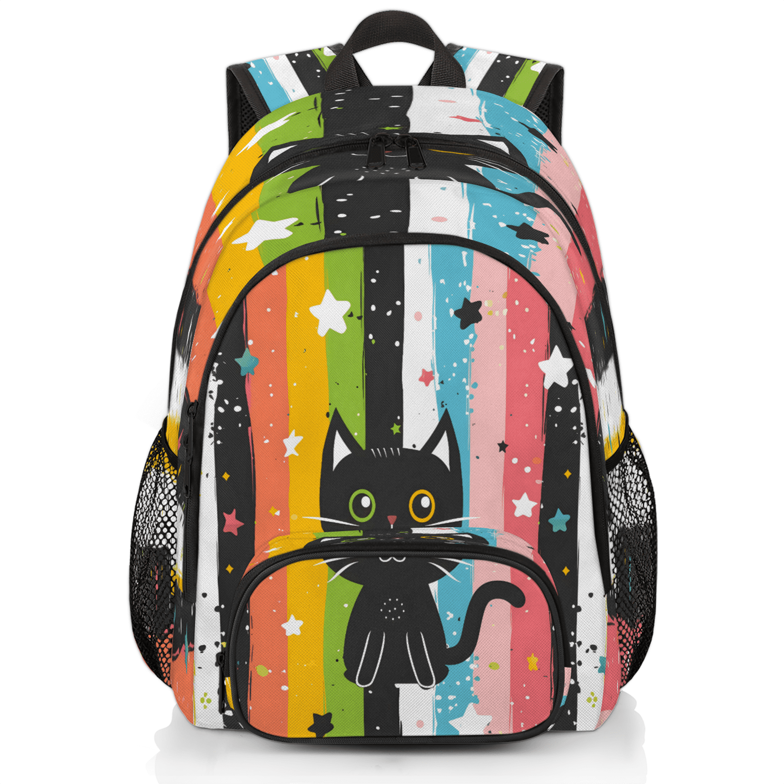 Herdesigns Black Cat Laptop Backpack for Women Men, 18.3 Inch Large ...