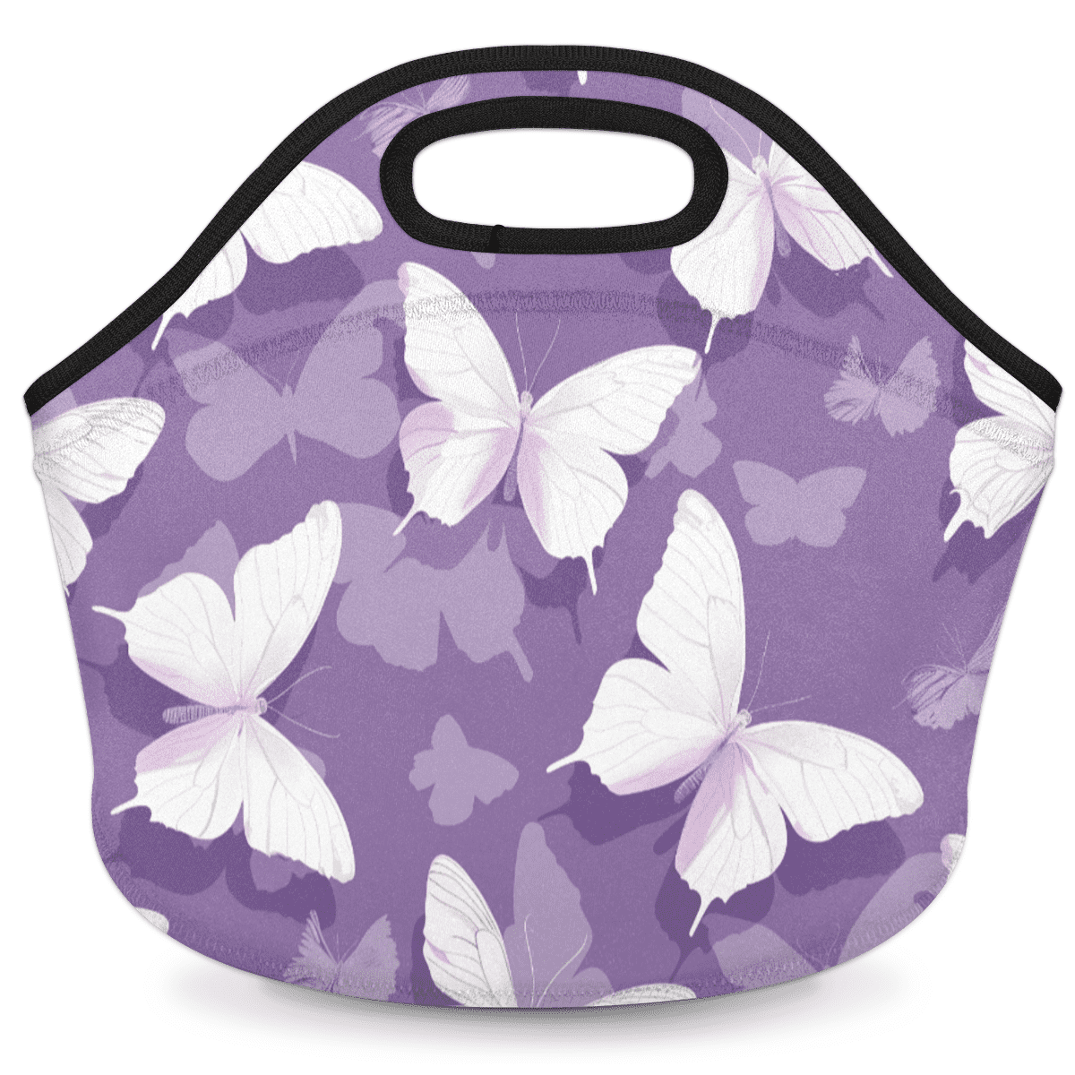 Herdesigns Butterfly Neoprene Lunch Bag, Purple Insulated Lunch Box for ...