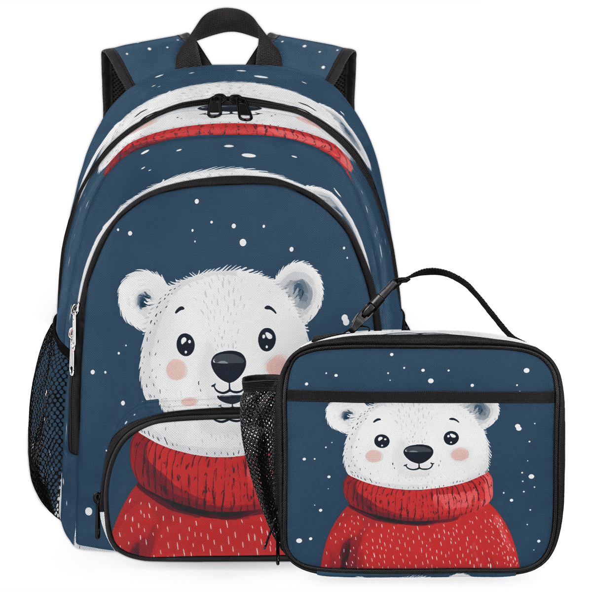 Herdesigns Cartoon Large Backpack Set with Lunch Box Lightweight Water ...