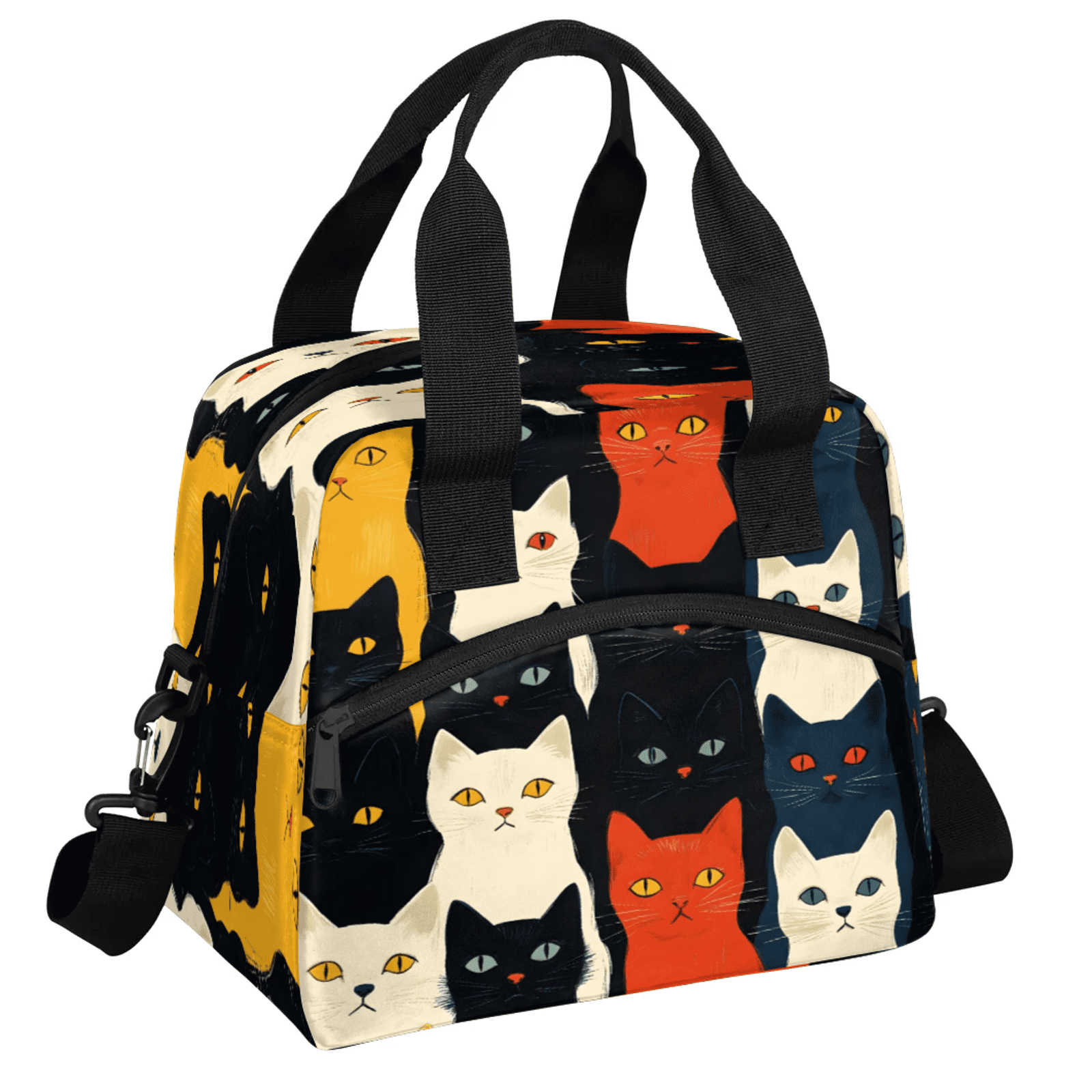 Herdesigns Cat Lunch Bag for Women Men Adult, Cat Printed Large ...