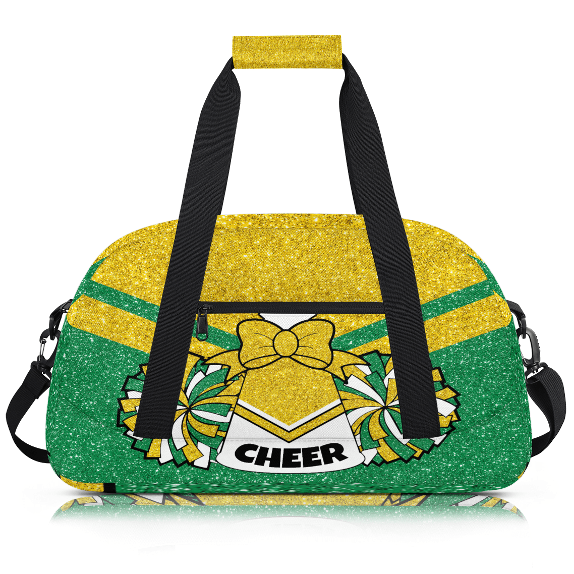 Herdesigns Cheerleading Bag Sports Duffle Bags Cheer Green Yellow Gym ...