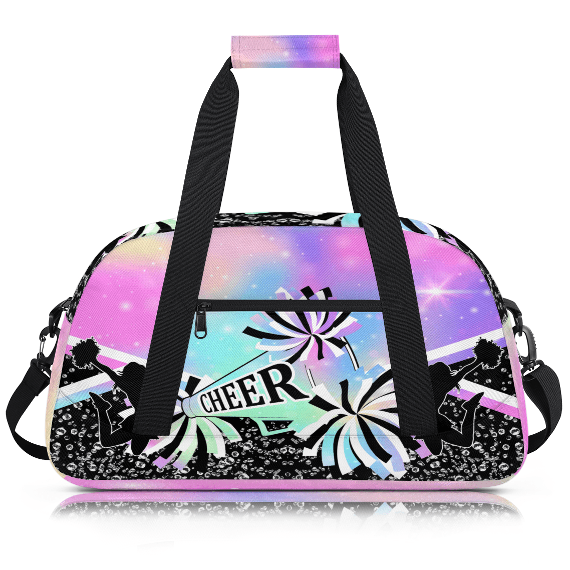 Herdesigns Cheerleading Bags Sport Duffle Bag Rainbow Pinks Cheer Gym ...