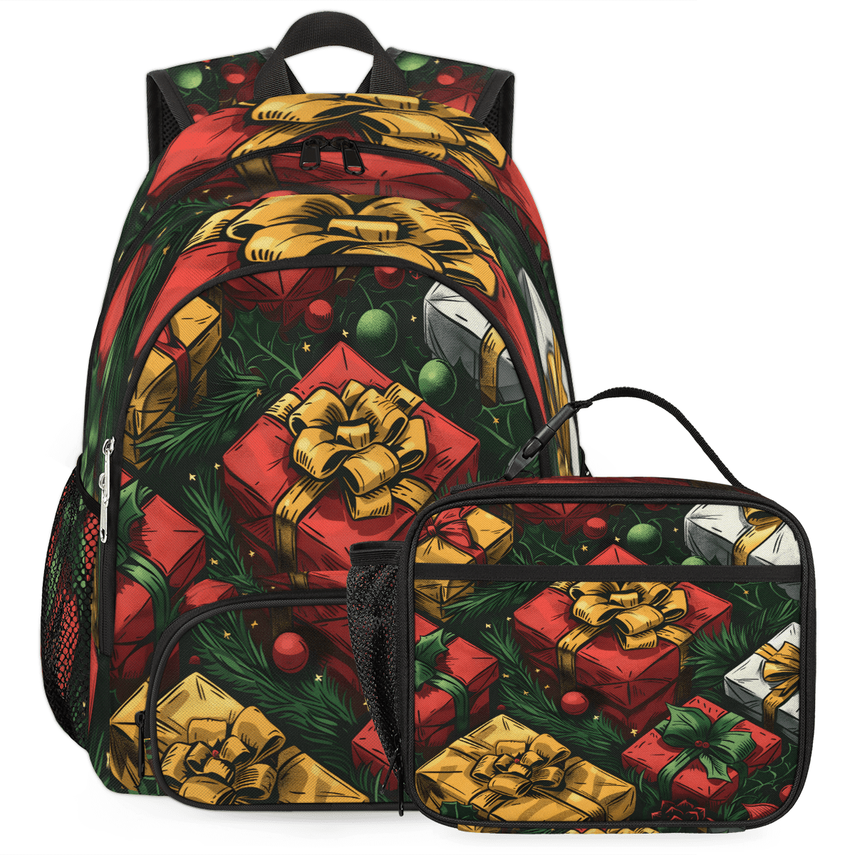 Herdesigns Christmas Backpack with Lunch Box Gifts Themed Lightweight ...