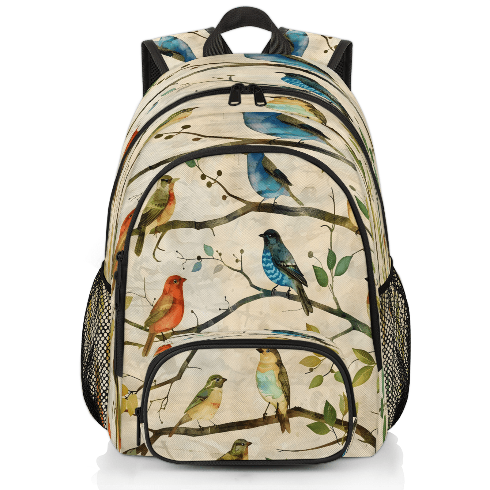 Herdesigns Colorful Bird On Tree Branch Laptop Backpack for Women Men ...