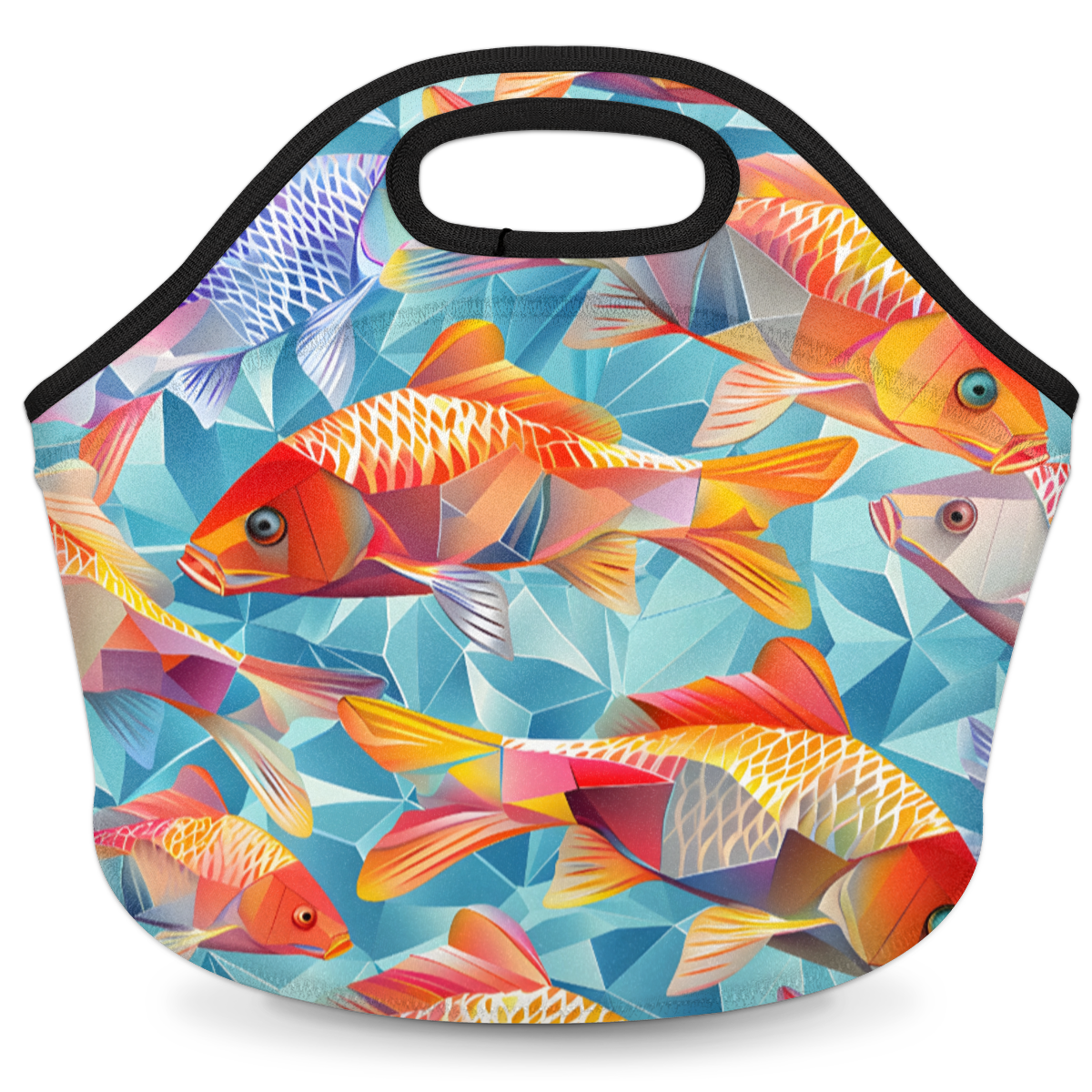 Herdesigns Colorful Fish Neoprene Lunch Bag, Swiming Fishes Insulated ...