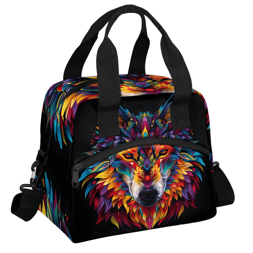 Herdesigns Cool Wolf Insulated Lunch Bag for Women Men Adults Large ...