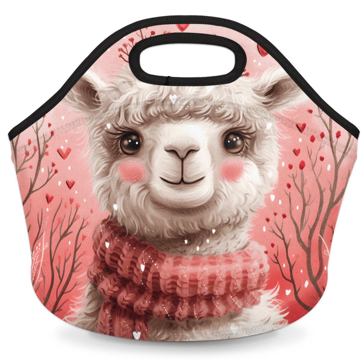 Herdesigns Cute Llama Neoprene Lunch Bag, Animal Alpaca Insulated Lunch ...