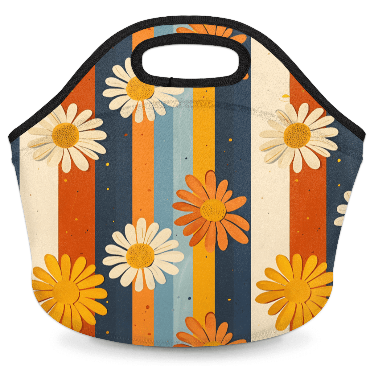 Herdesigns Daisy Floral Flowers Neoprene Lunch Bag, Boho Insulated ...