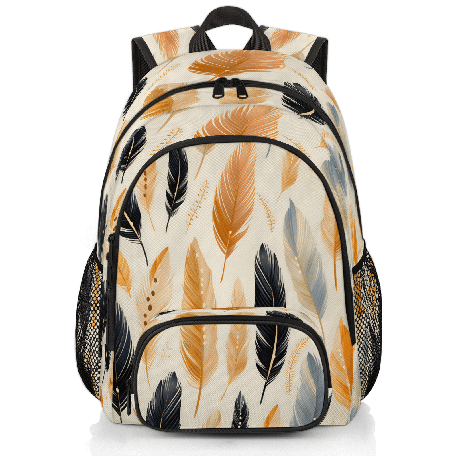 Herdesigns Ethnic Feathers Laptop Backpack for Women Men, 18.3 Inch ...