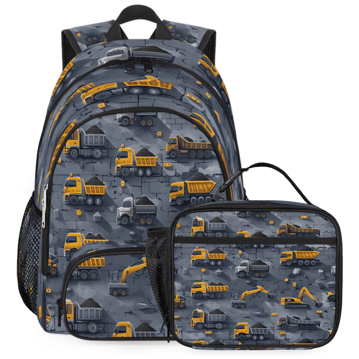 Herdesigns Excavator Vehicle Tractor Cars Backpack with Lunch Box ...