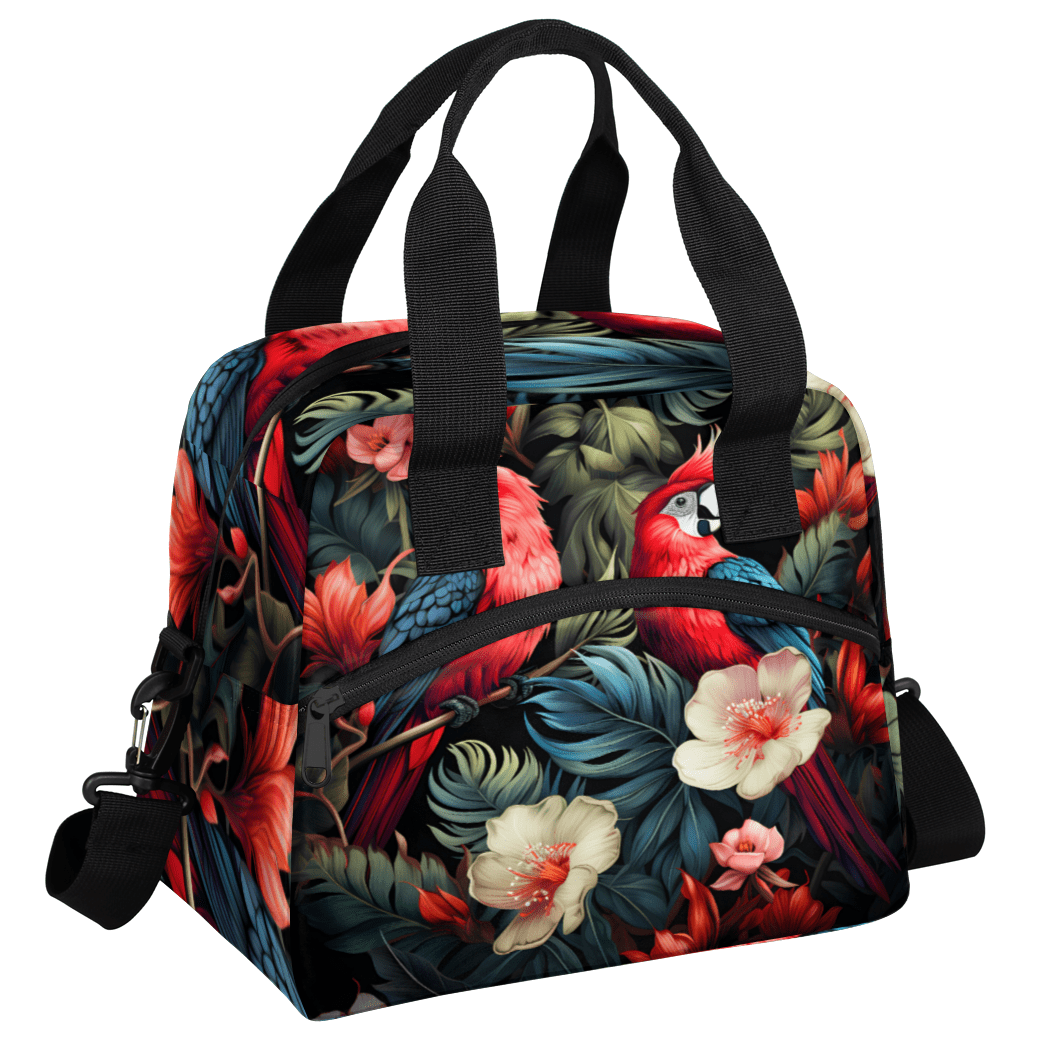 Herdesigns Flower Parrot Insulated Lunch Bag for Women Men Adults Large ...