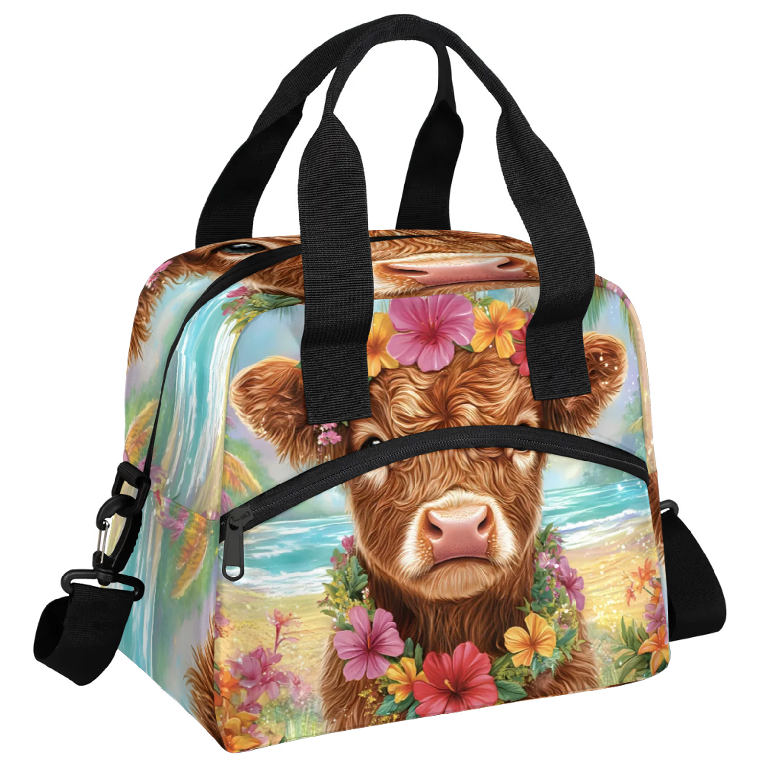 Herdesigns Funny Highland Cow Lunch Bag for Men Women Adults Rustic ...