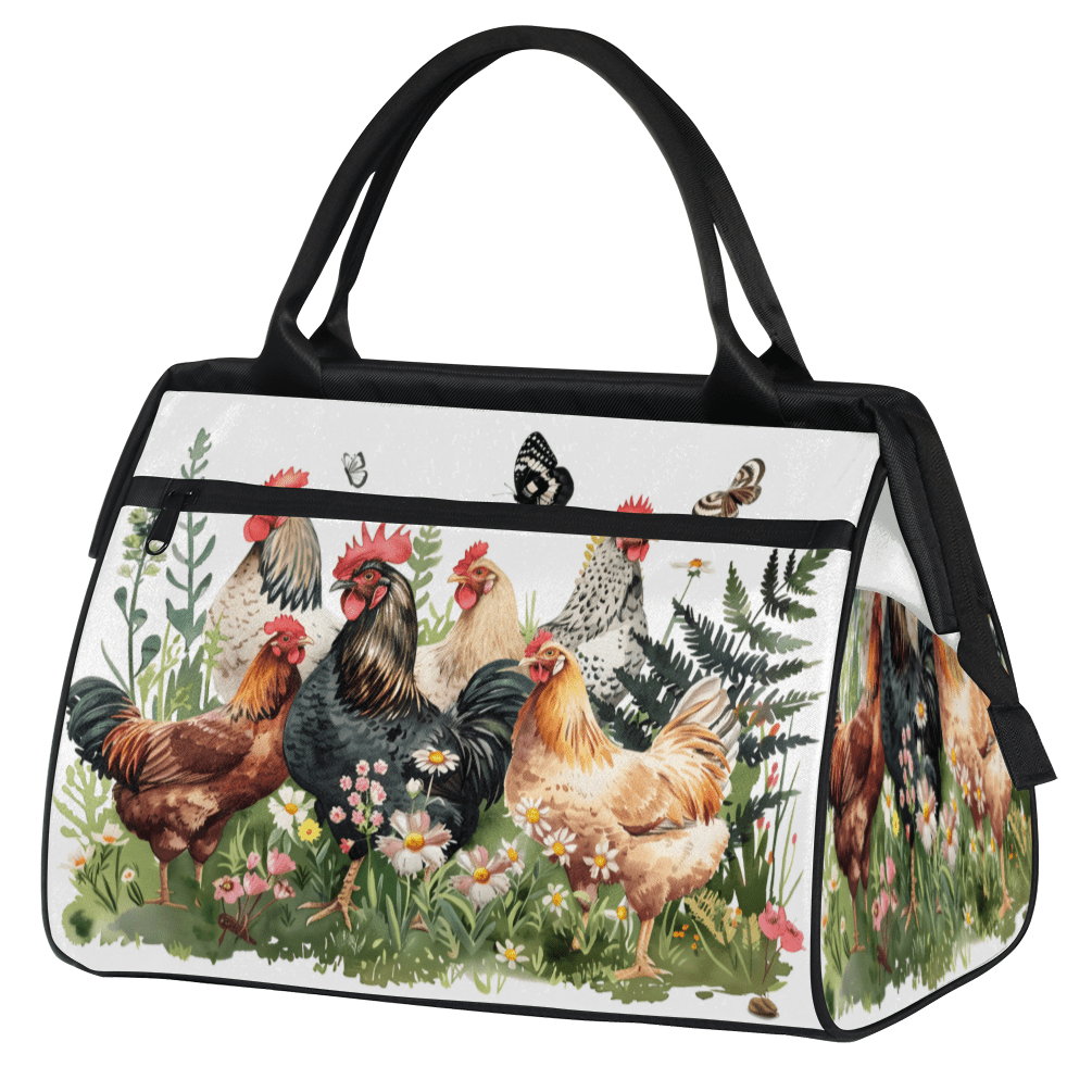 Herdesigns Funny Roosters Chickens Weekender Travel Duffel Bag Carry On ...