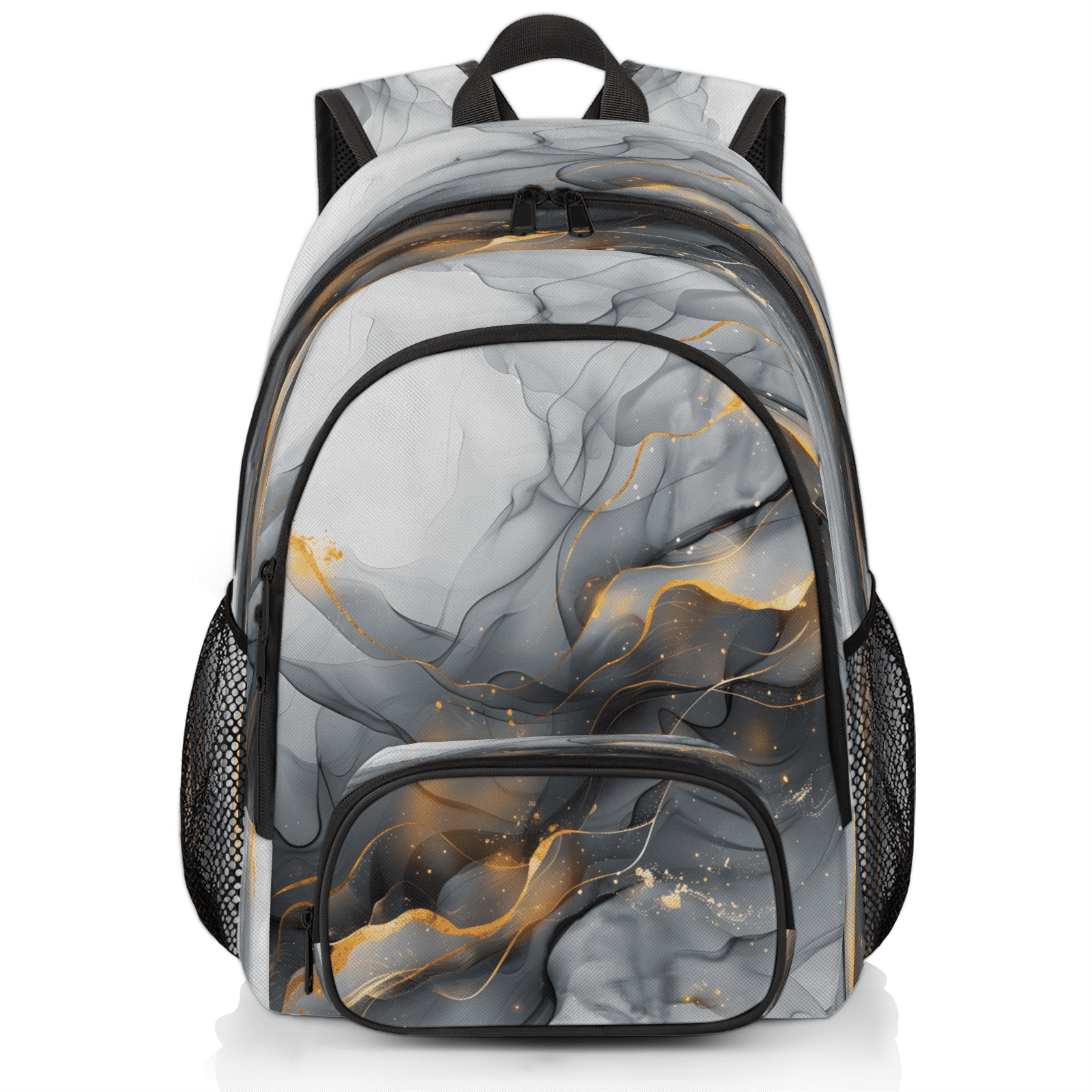 Herdesigns Gold Black Marble Laptop Backpack for Women Men, 18.3 Inch ...