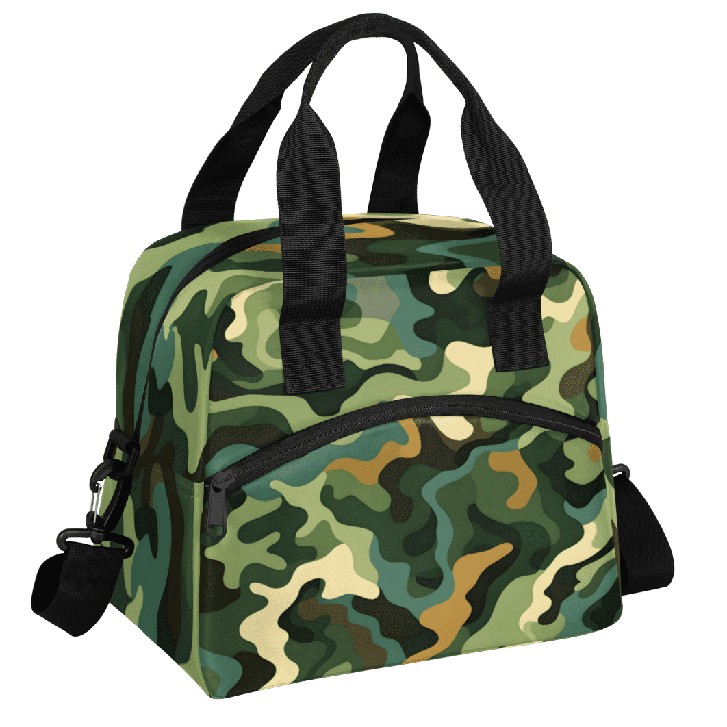 Herdesigns Green Camouflage Insulated Lunch Bag for Women Men Adults ...