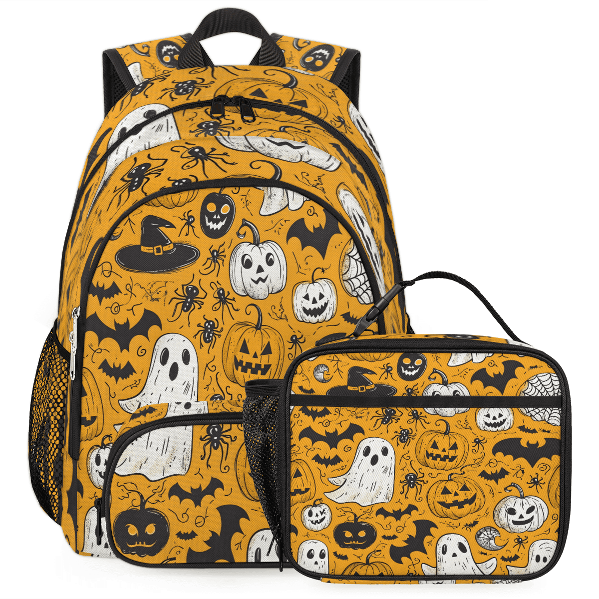 Herdesigns Halloween Backpack with Lunch Box Spooky Pumpkins and Ghost ...