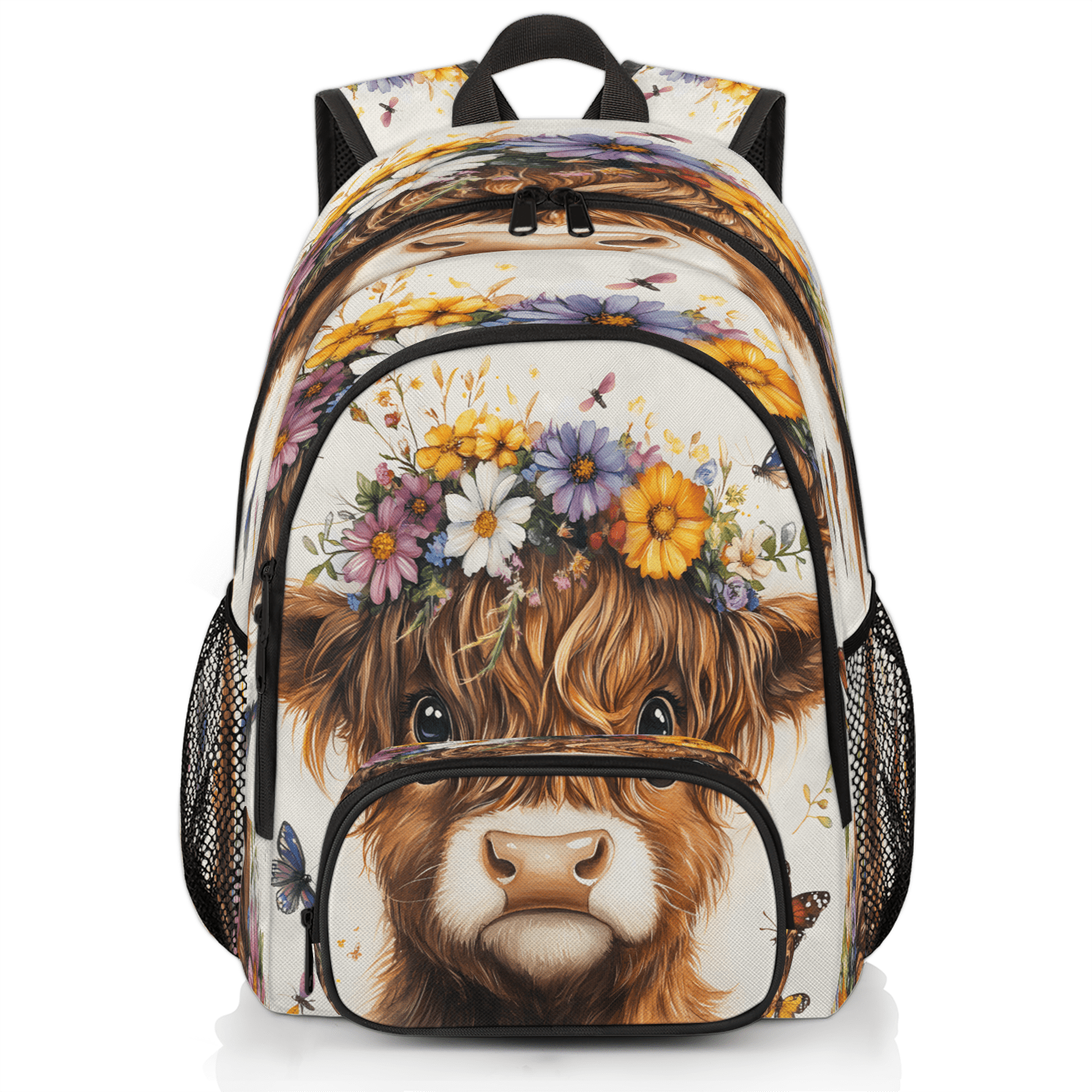 Herdesigns Highland Cow Laptop Backpack for Women Men, 18.3 Inch Work ...