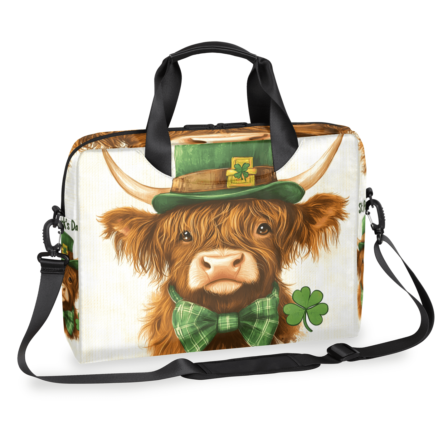 Herdesigns Highland Cow St. Patrick's Day Laptop Bag for Women Men ...
