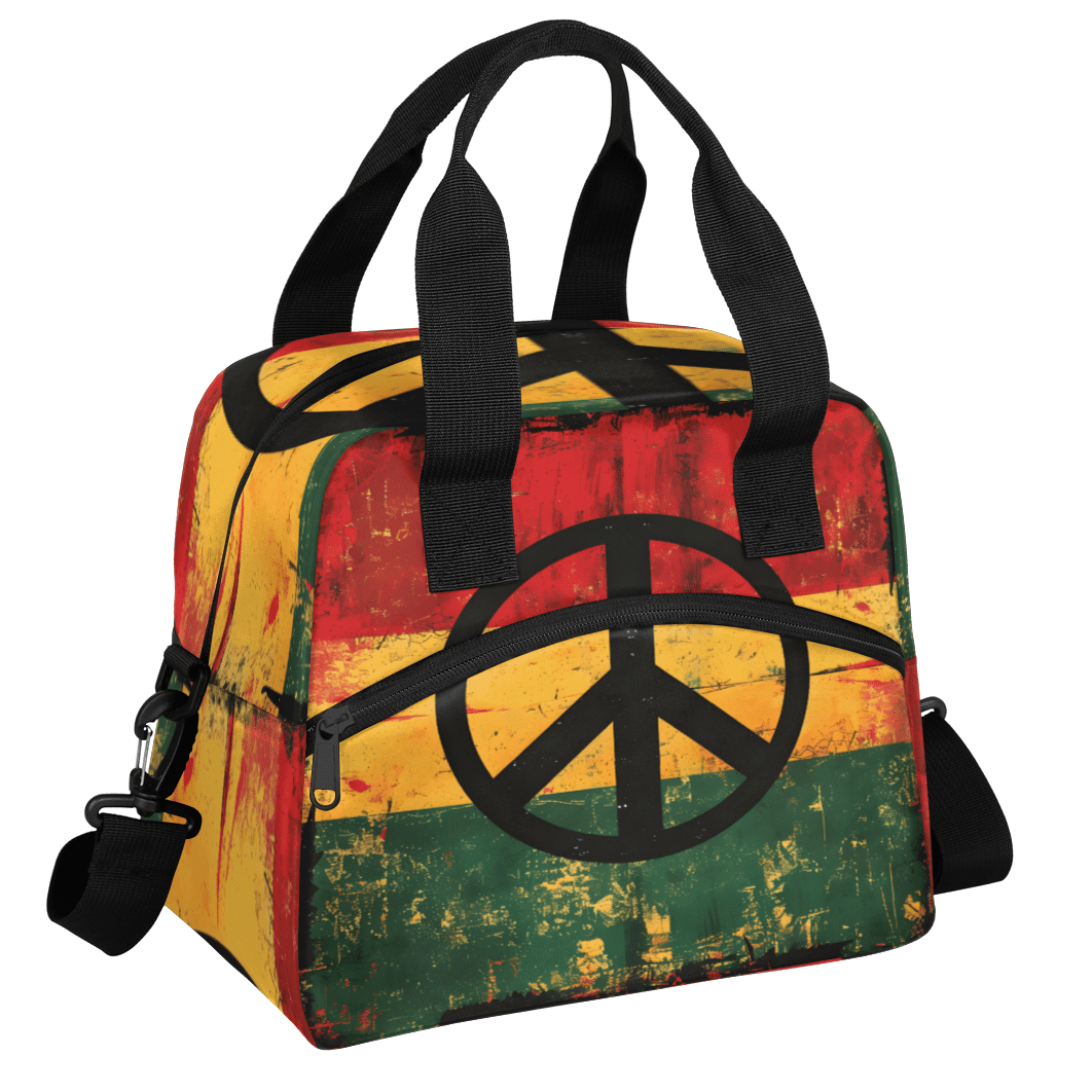 Herdesigns Hippie Peace Sign Insulated Lunch Bag for Women Men Adults ...